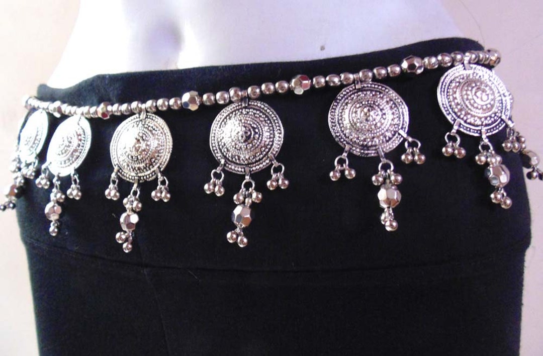 Tribal Fusion Bellydance Belt , Hip Scarf Waist Jewelry Kuchi Belt ...