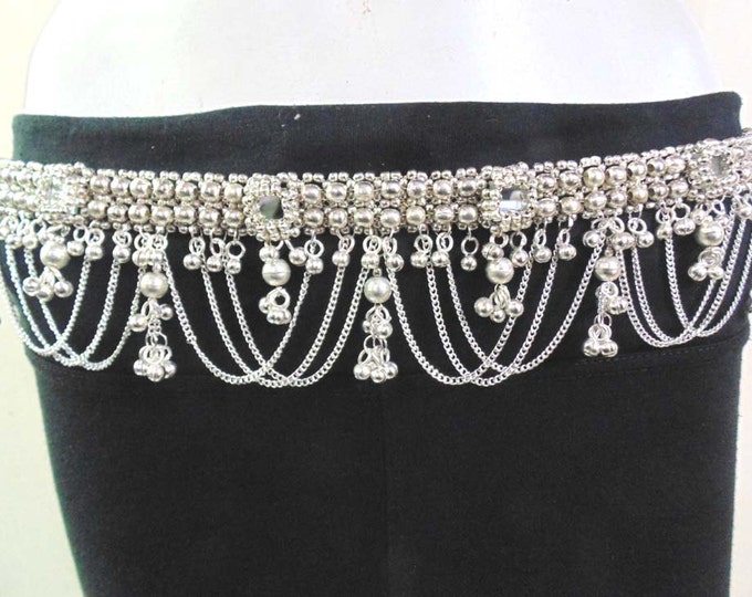 Tribal Fusion Bellydance Belt , Hip Scarf Waist Jewelry Kuchi Belt ...