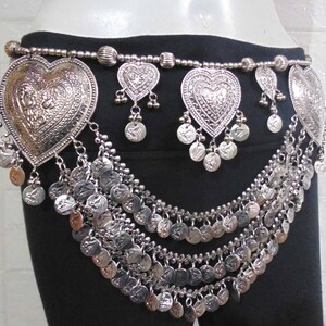 Tribal Fusion Bellydance Belt , Hip Scarf Waist Jewelry Kuchi Belt ...