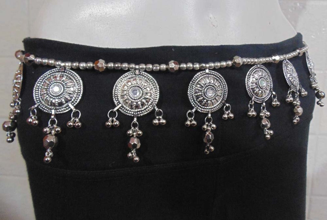 Tribal Fusion Bellydance Belt , Hip Scarf Waist Jewelry Kuchi Belt ...