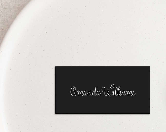 Black Name Cards With Wax Seal, Vellum Place Cards With Wax Seal, Black ...