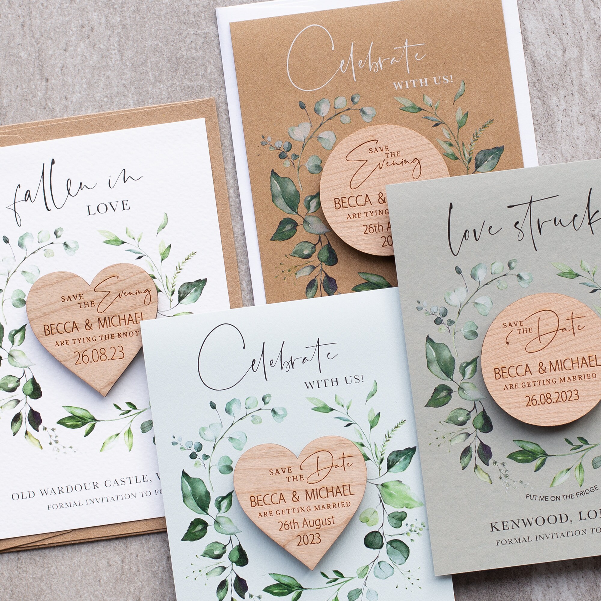 Wooden Save the Date Magnet Cards Unique Save the Date - Etsy UK