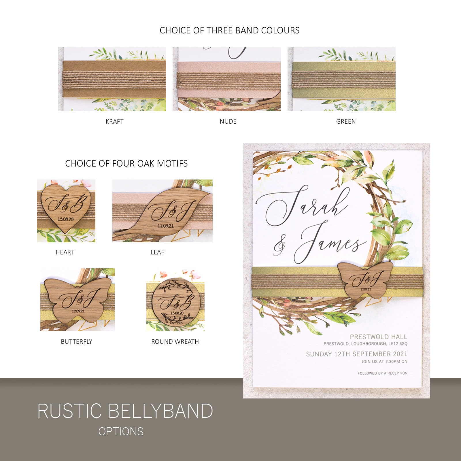 Rustic Wedding Invitation, Romantic Wedding Invite, Garden Wreath ...