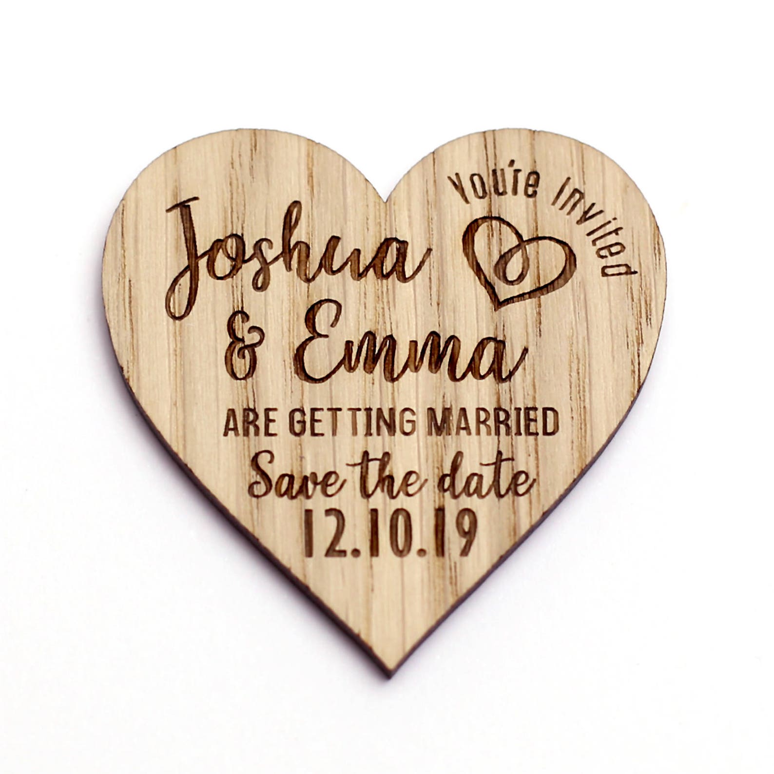 Save The Date Magnets Personalised Rustic Wedding Save The Etsy