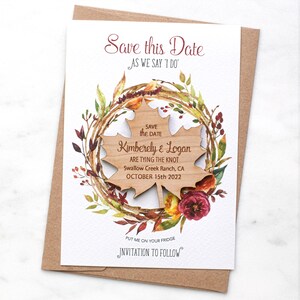 Fall Save the Date Magnet With Cards, Wedding Maple Leaf Save-the-dates ...