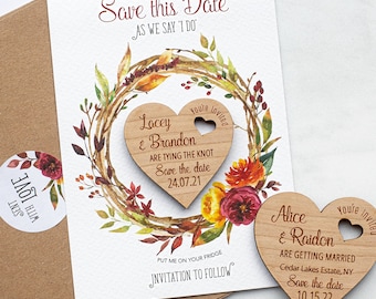 Autumn Save the Date Fall Save the Date Autumn Wedding Fall - Etsy