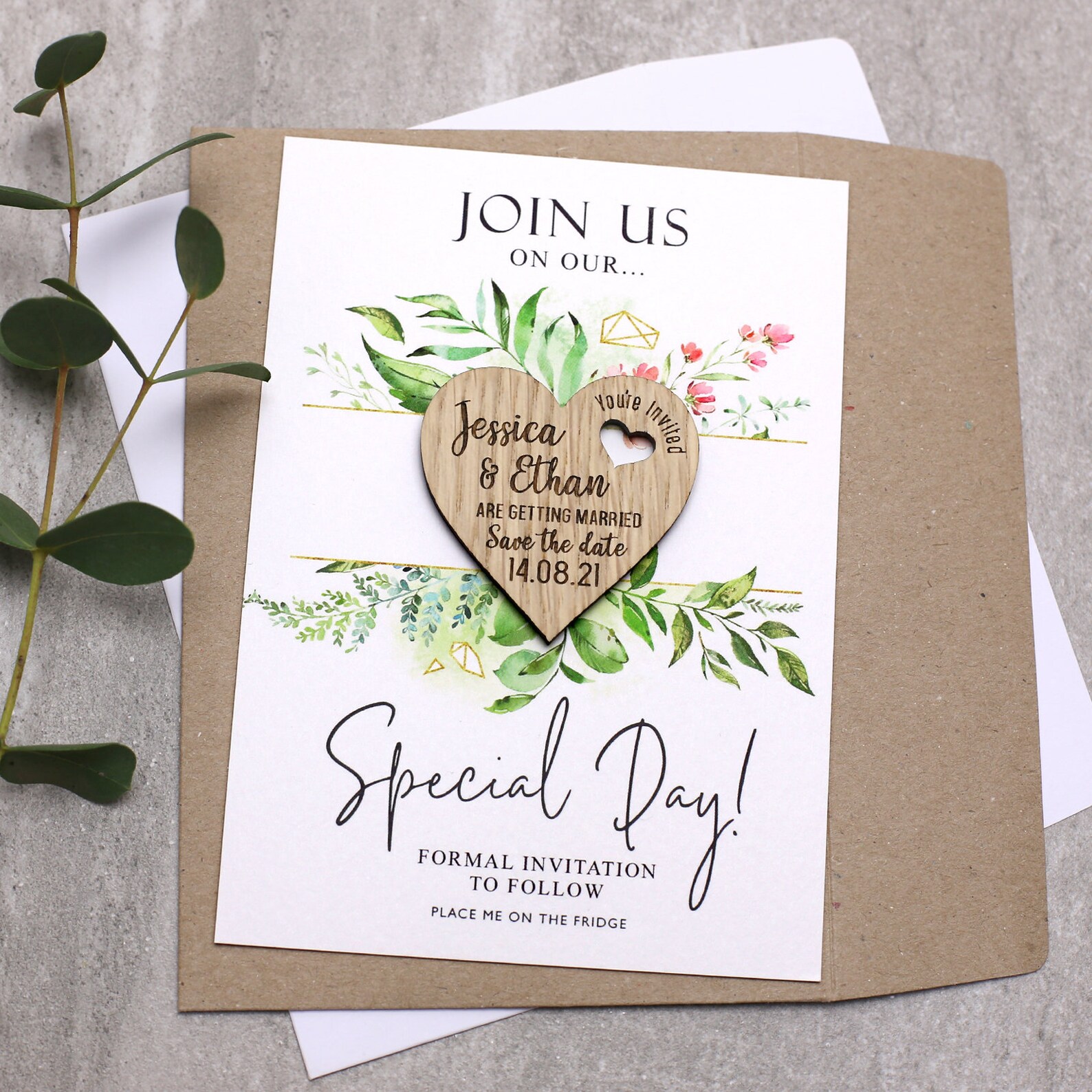 Save the Date Magnets & Cards Rustic Wooden Heart Save the | Etsy