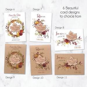 Fall Save the Date Magnet With Cards, Wedding Maple Leaf Save-the-dates ...