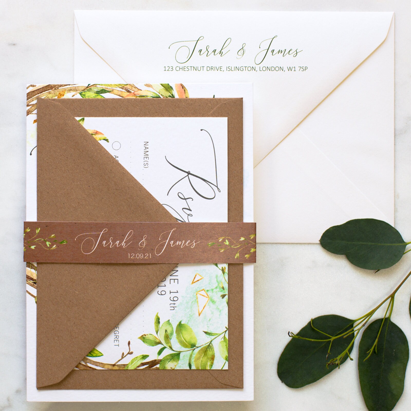 Rustic Wedding Invitation, Romantic Wedding Invite, Garden Wreath ...