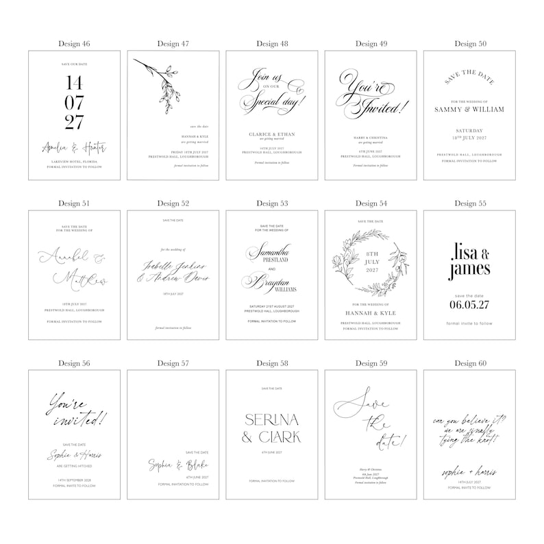 Moss Green Save the Date Cards, Custom Wedding Romantic Script Save the ...