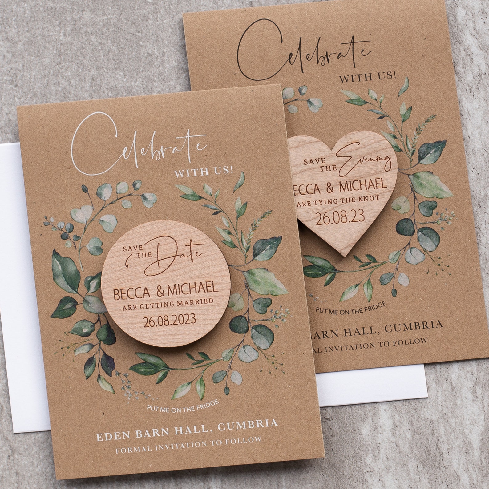 Wooden Save the Date Magnet Cards Unique Save the Date - Etsy UK