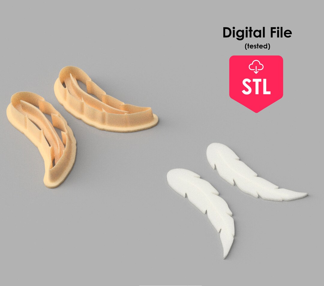 Digital STL File Feather Cutter for Polymer Clay, Clay Tools - Etsy