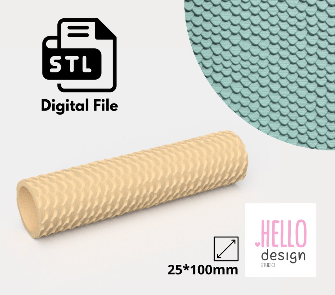 Dragon Scales Texture Roller Digital STL File 3D Printing, Polymer Clay ...