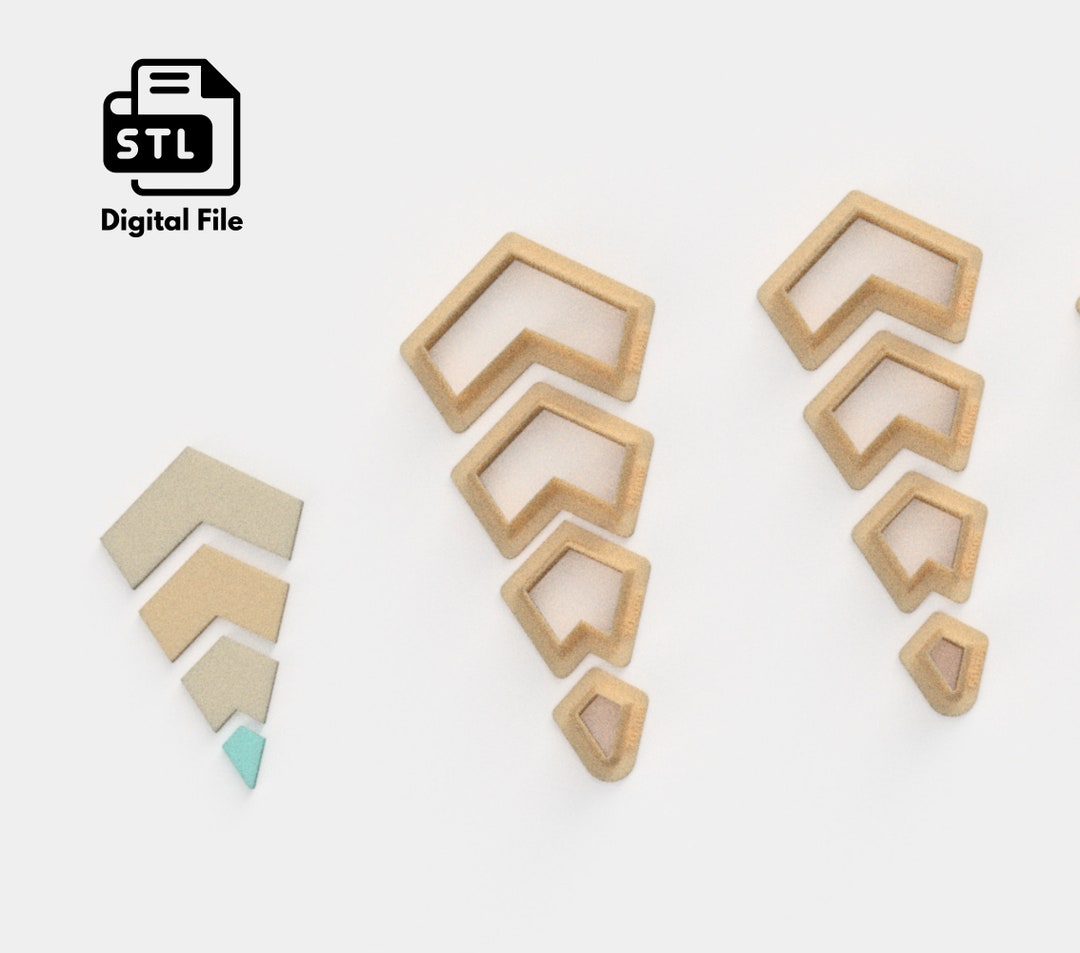 Chevron Diamond Polymer Clay Cutters: 4 Sizes (digital STL File) - Etsy