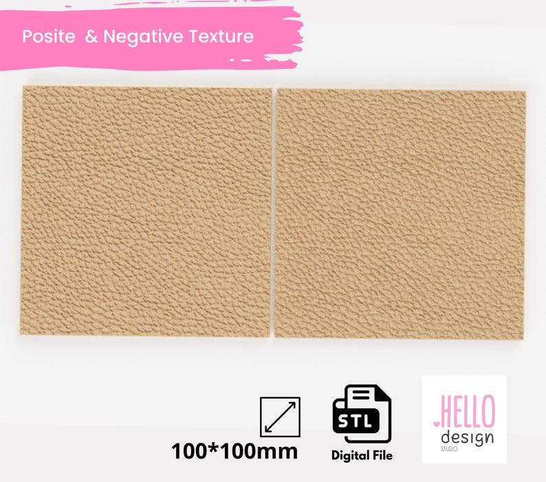 Leather Flat Texture Digital STL File 3D Printing, Polymer Clay | Style ...