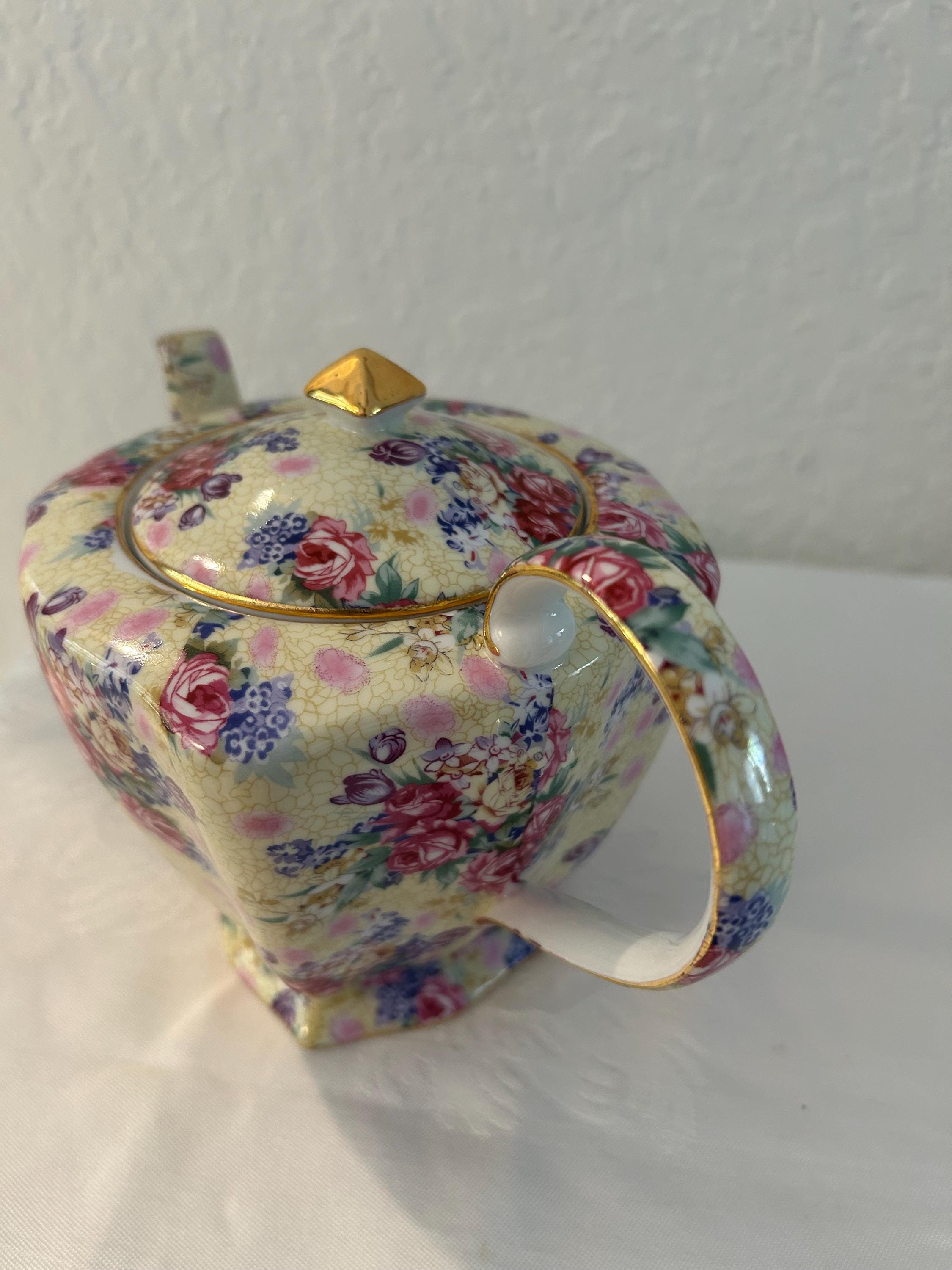 Vintage English Porcelain Floral Teapots, a Pair - Etsy