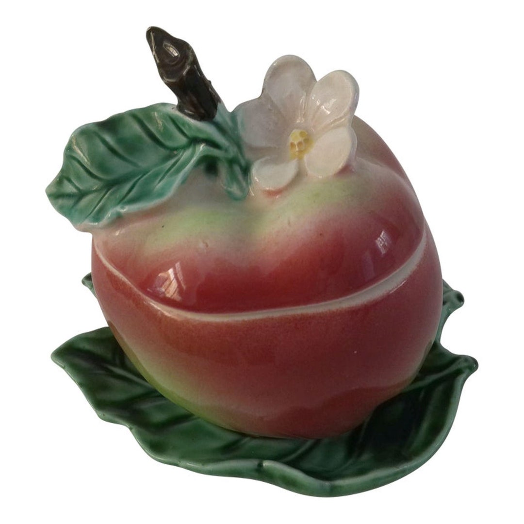 Vintage Ceramic Figural Apple Jam Jar - Etsy