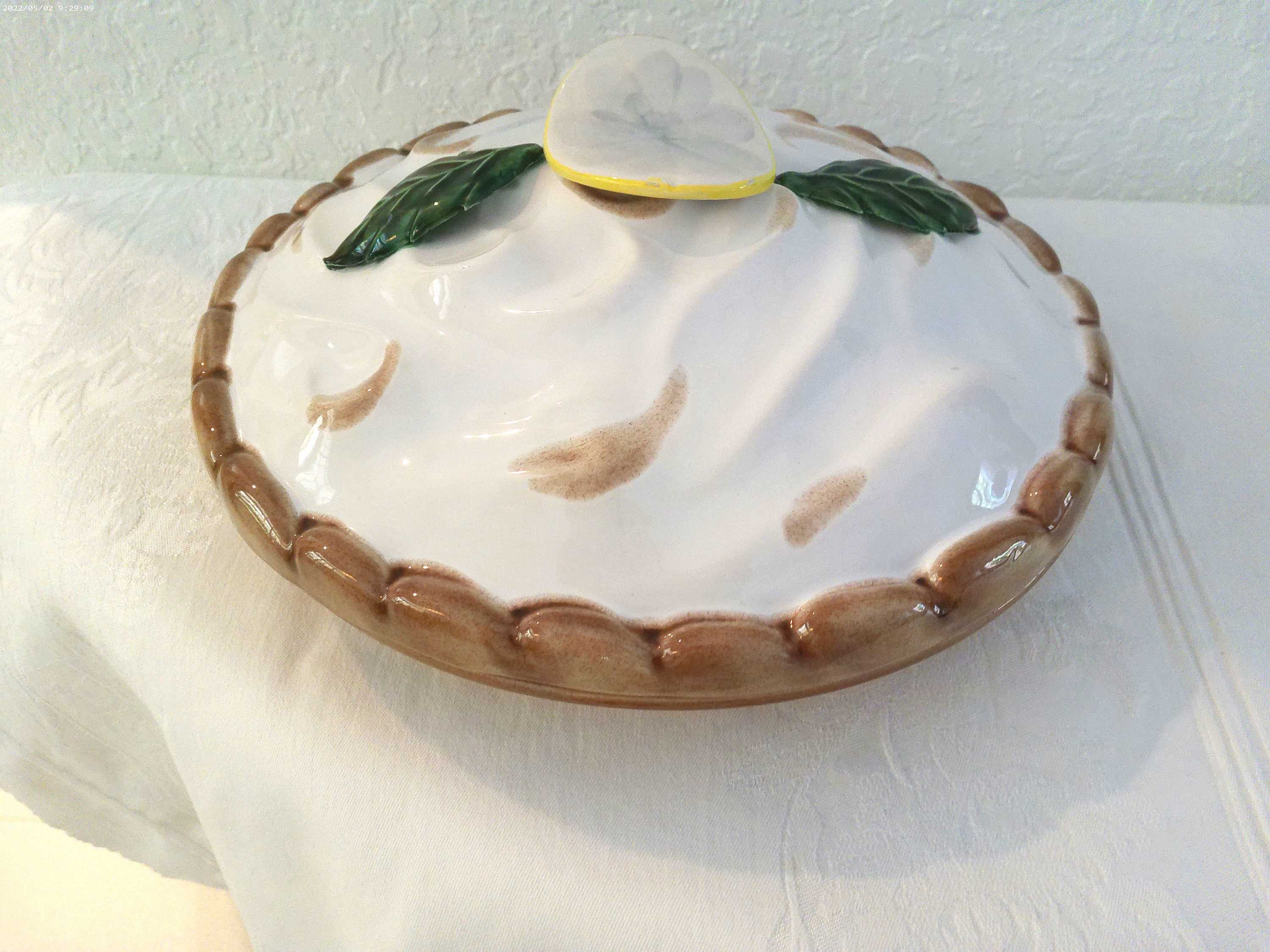 Vintage Ceramic Lidded Lemon Meringue Pie Keeper - Etsy