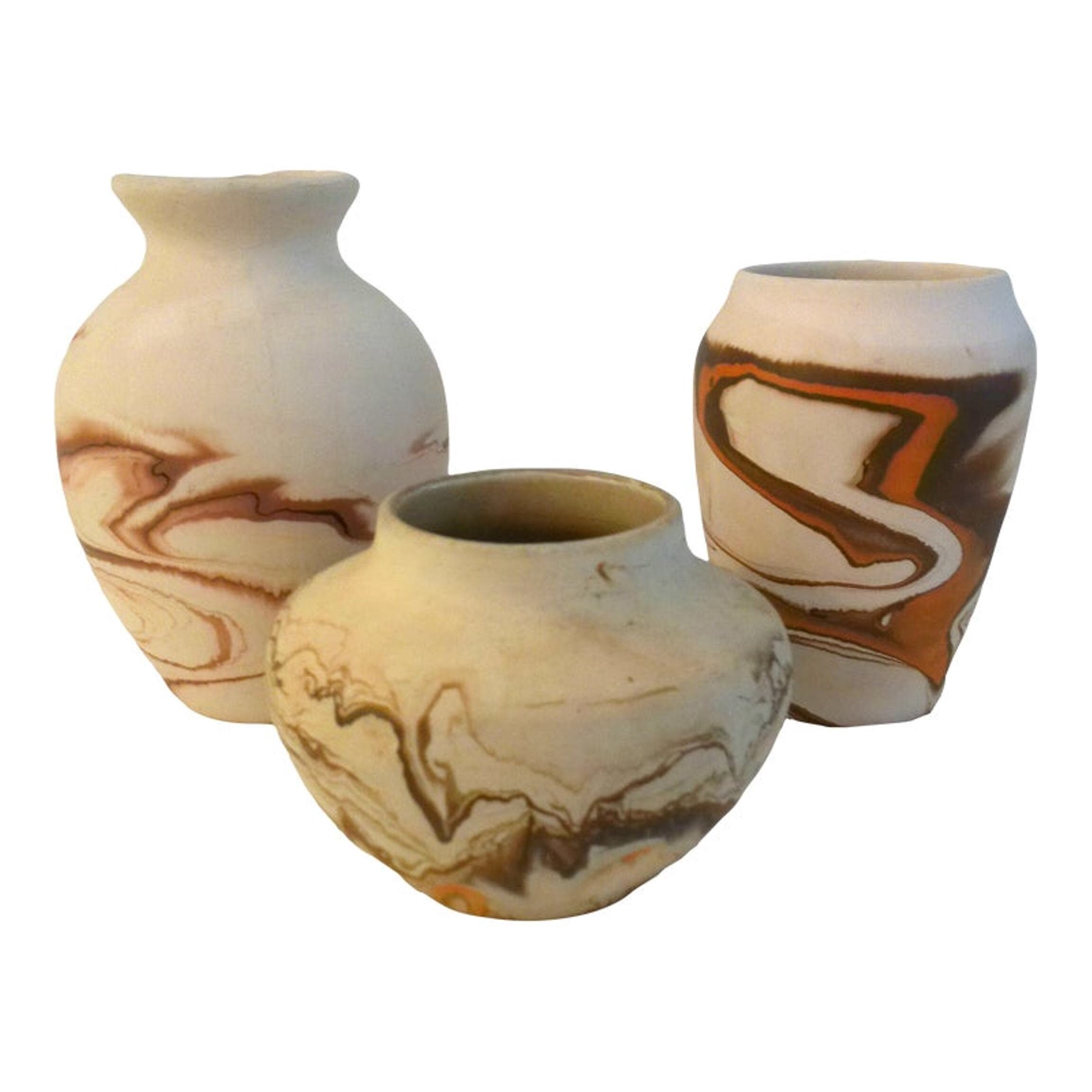 1970s Nemadji Pottery Earth Tone Swirl Pots, Set of 3 - Etsy