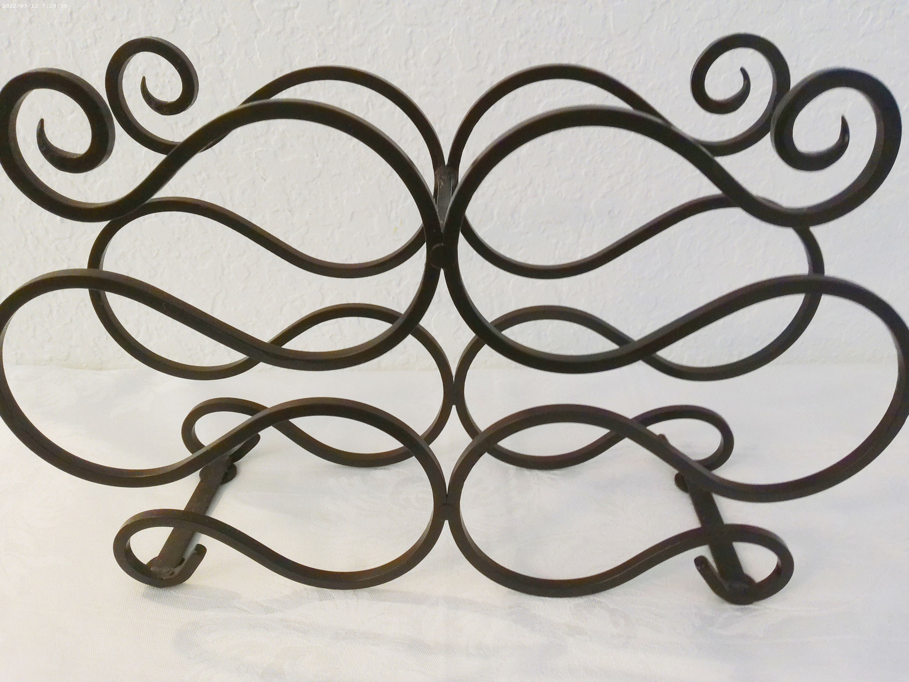 Vintage Black Wrought Iron Scroll Design Wine Rack - Etsy