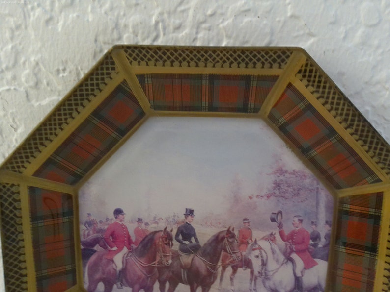 Vintage Durwin Rice Glass Decoupage Equestrian Display Plate - Etsy