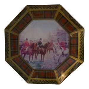 Vintage Durwin Rice Glass Decoupage Equestrian Display Plate - Etsy