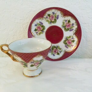 Vintage Victorian Rose Garden Tea Set, 9 Pcs - Etsy