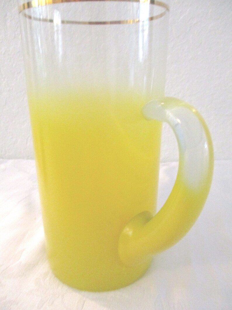 Mid-century Yellow Blendo Glass Pitcher - Etsy