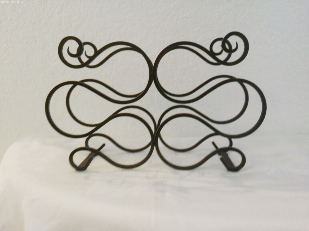 Vintage Black Wrought Iron Scroll Design Wine Rack - Etsy