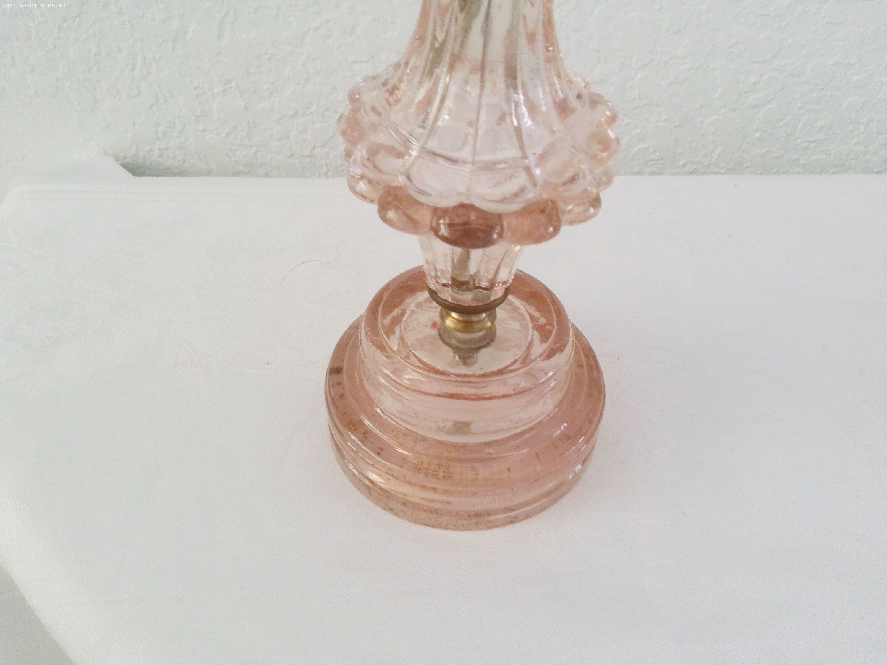 1930s Pale Pink Depression Glass Lamps, a Pair - Etsy