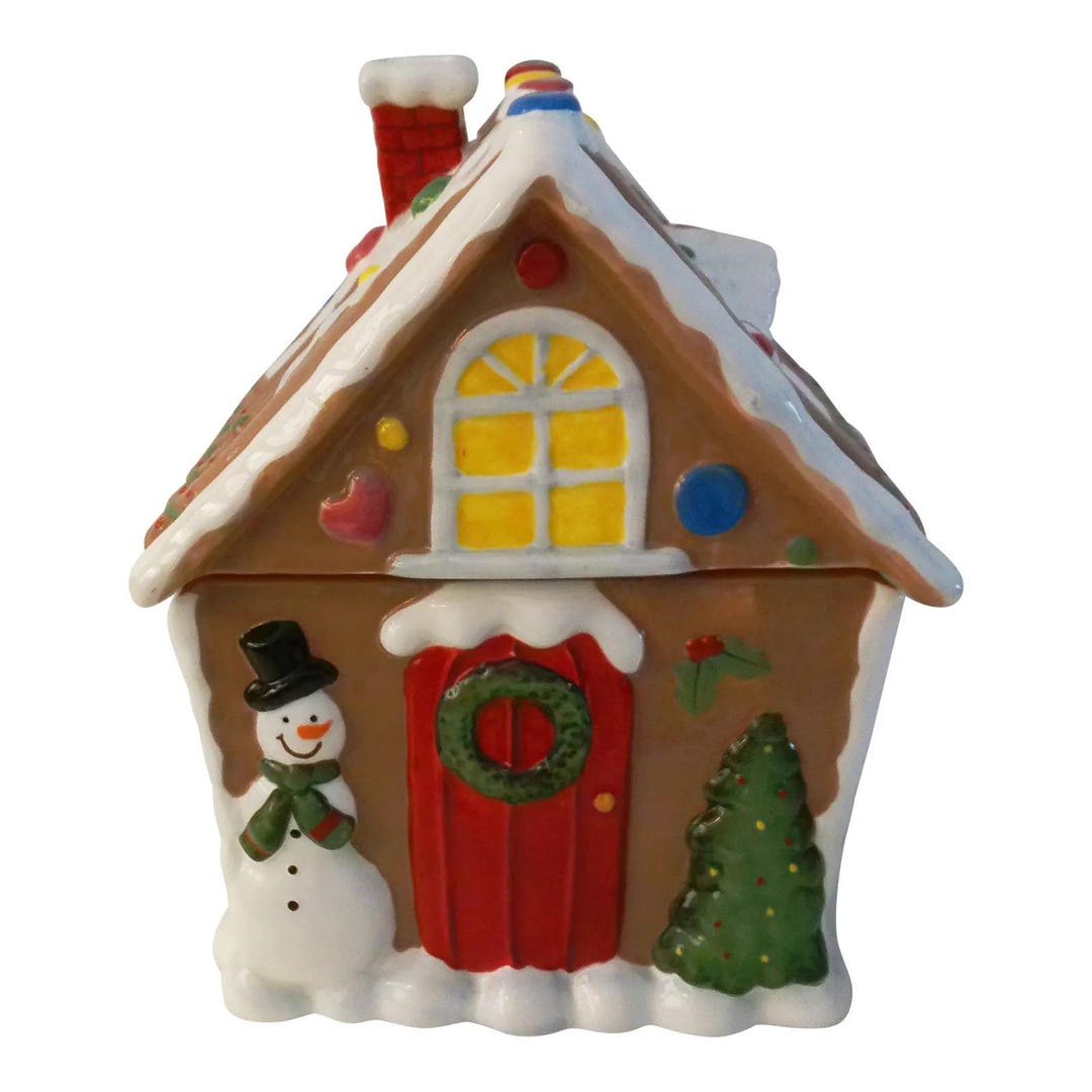 Vintage Ceramic Gingerbread House Cookie Jar - Etsy