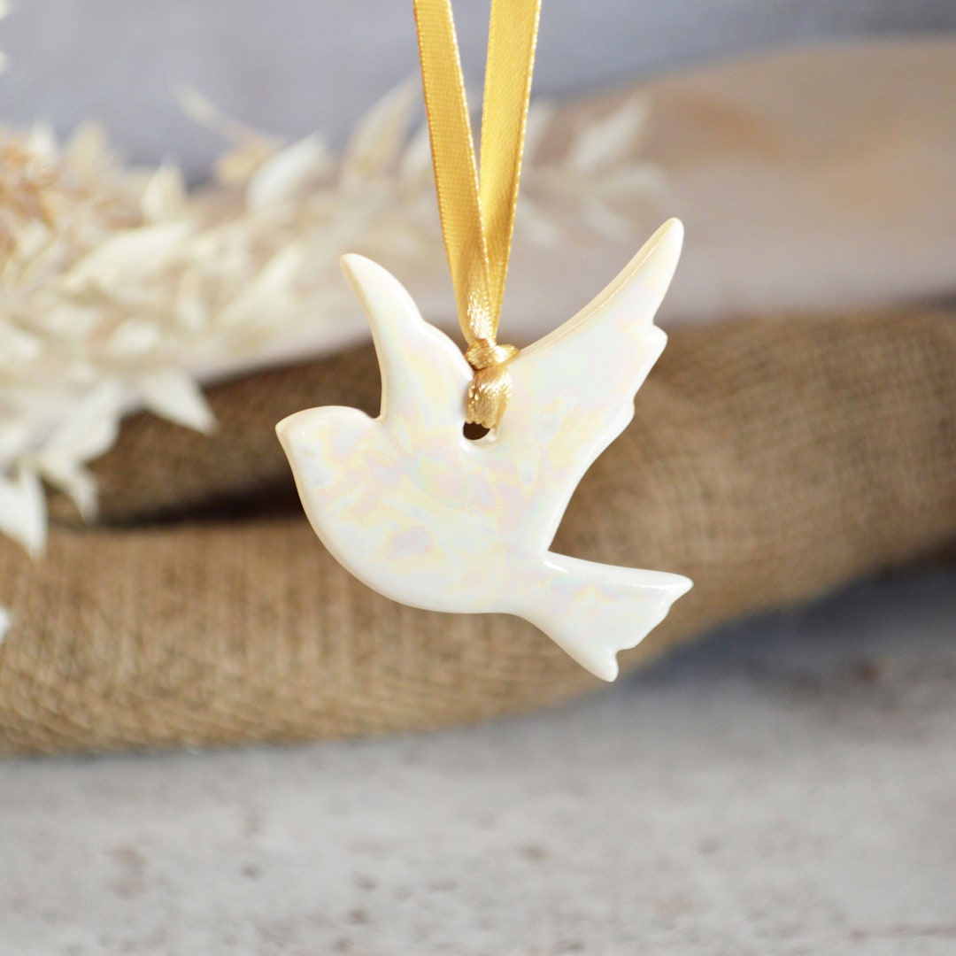 Mini Dove Christmas Decoration With a Subtle Pearl Finish, Christmas ...