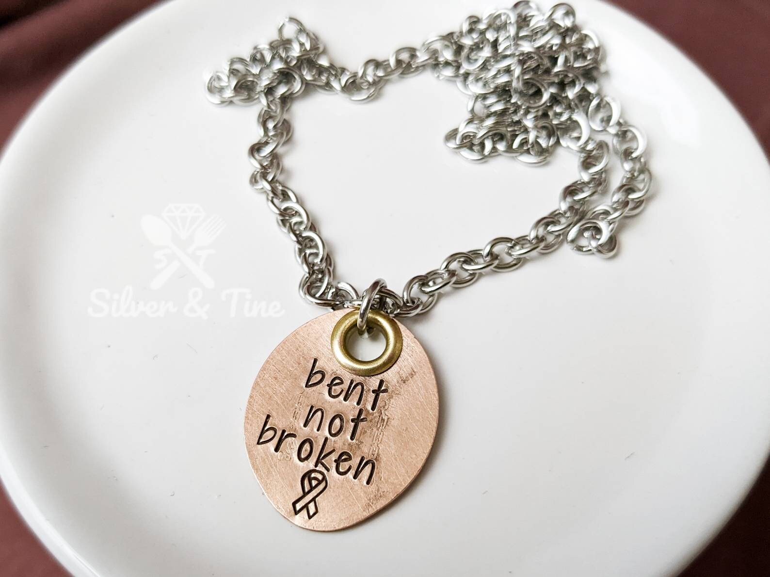 Scoliosis Awareness Pressed Penny Pendant Bent Not Broken Warrior Spine ...