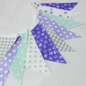 Mint Purple Fabric Bunting Banner Wall Hanging Nursery Baby | Etsy