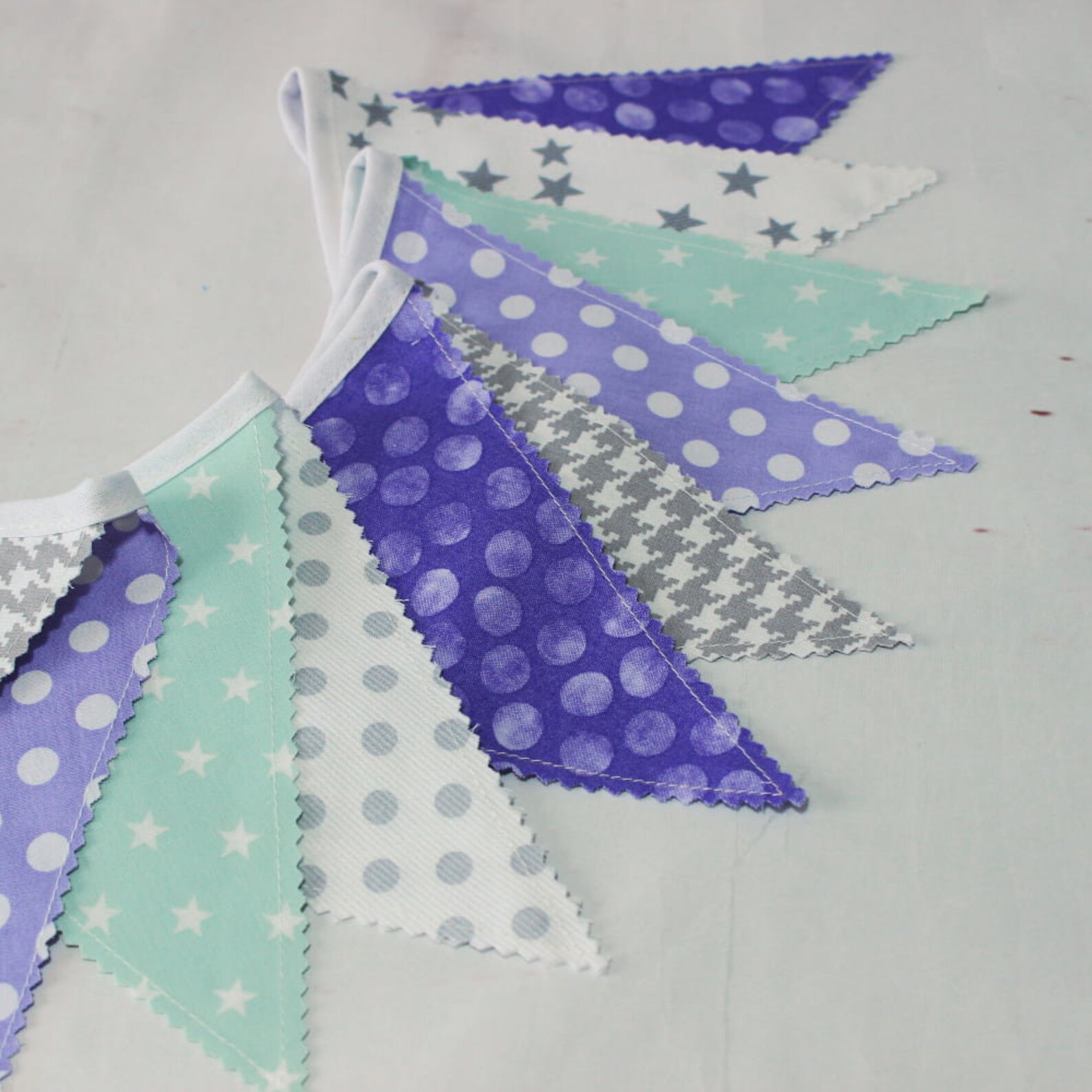 Mint Purple Fabric Bunting Banner Wall Hanging Nursery Baby | Etsy