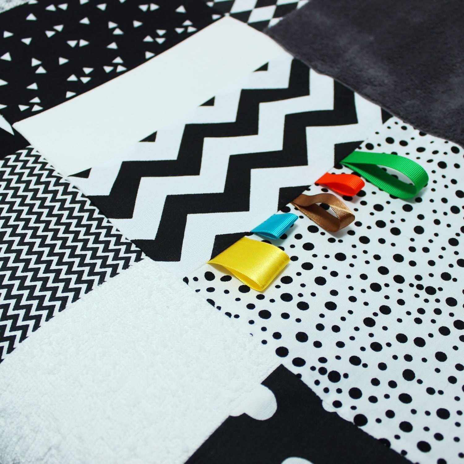 Montessori Play mat Baby Patchwork Quilt Playmat Black and | Etsy