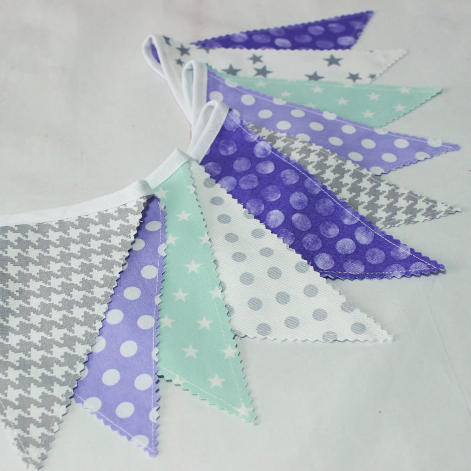 Mint Purple Fabric Bunting Banner Wall Hanging Nursery Baby | Etsy