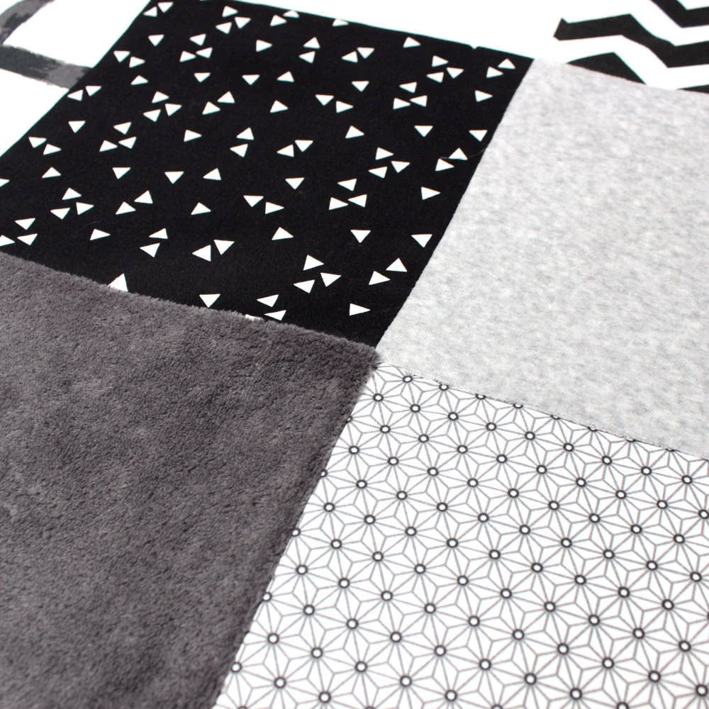 Montessori Play mat Baby Patchwork Quilt Playmat Black and | Etsy