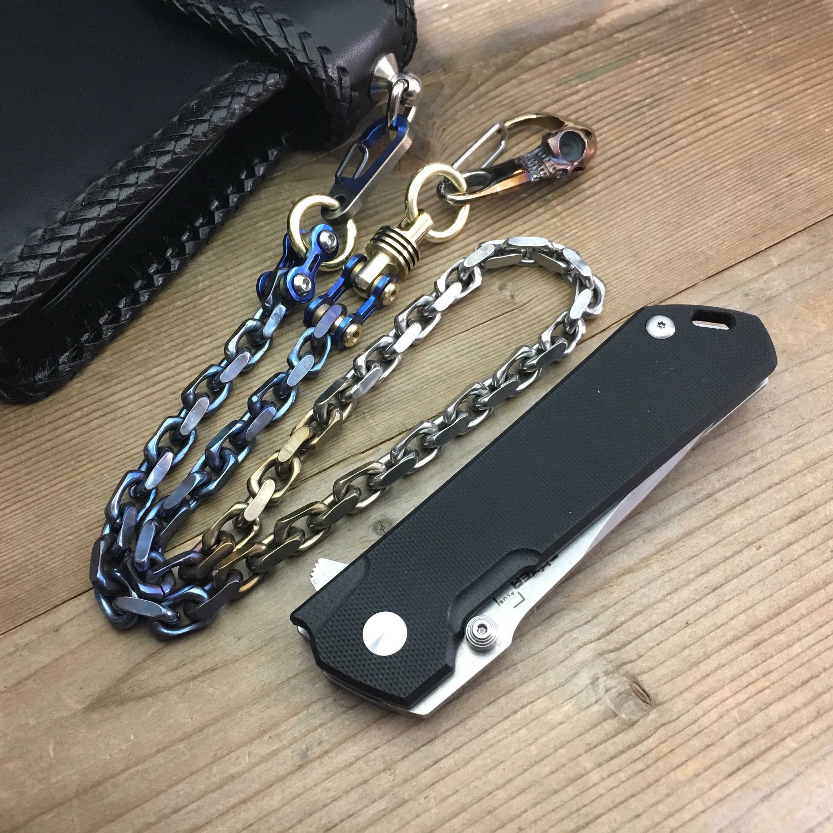 Skull Biker Wallet Chain SWC-02 / S.Steels / One Swivel