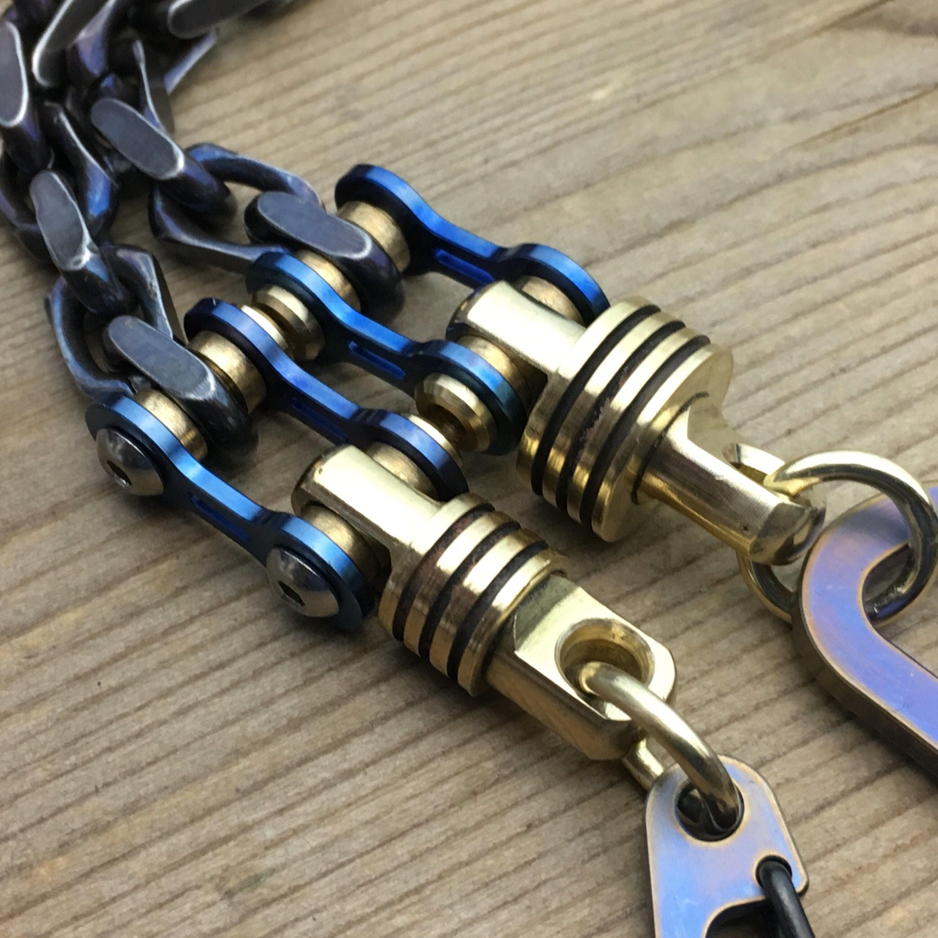 Biker Wallet Chain SWC-02 / Blue Petrol / Bi-Swivel