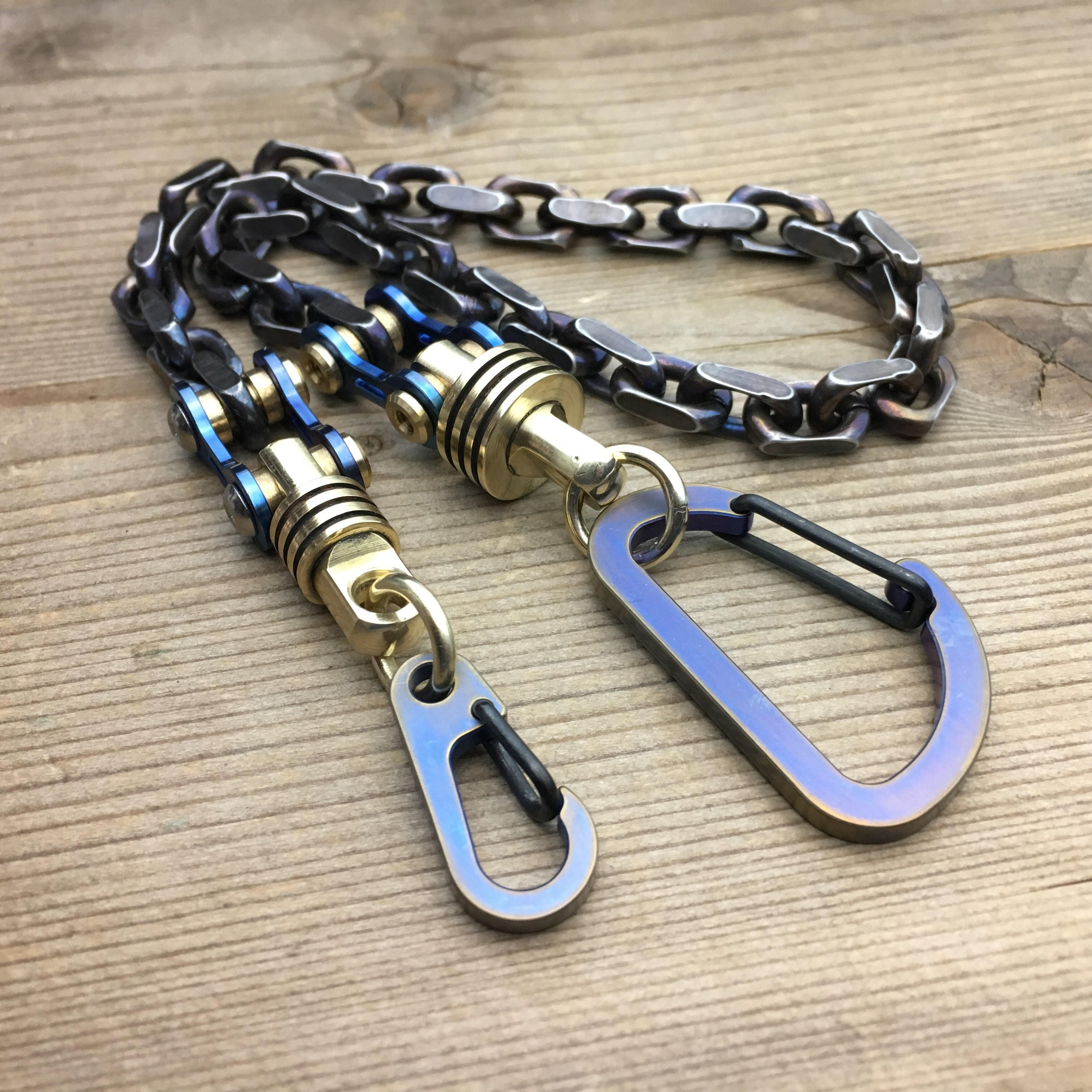 Biker Wallet Chain SWC-02 / Blue Petrol / Bi-Swivel