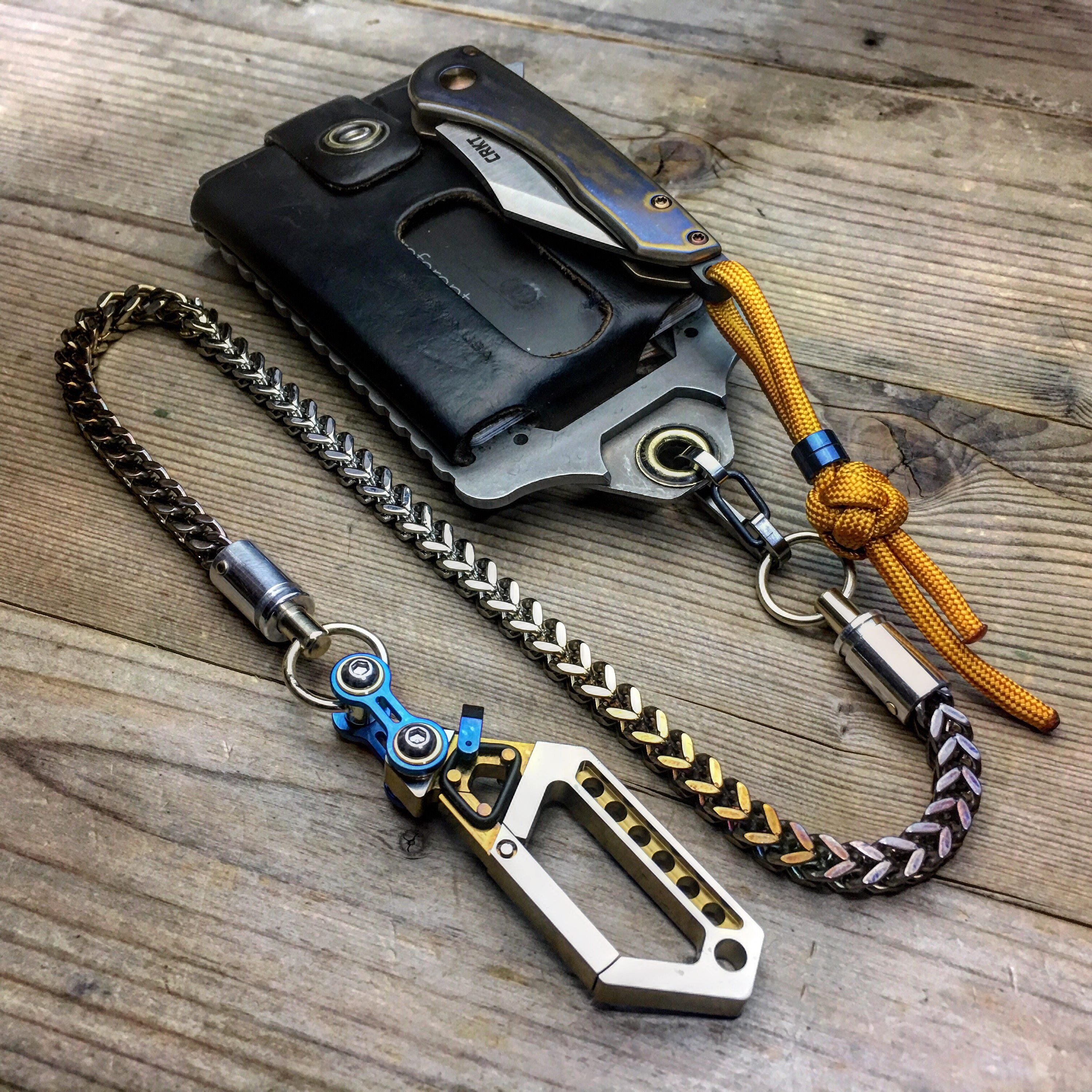 One-Off / Biker Wallet Chain SWC-03 Ti- Drone / Bi-Swivel