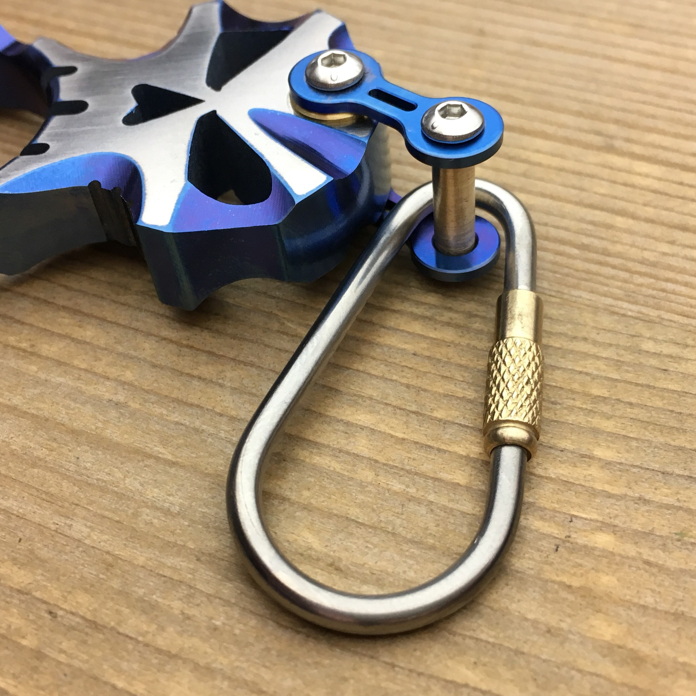 Skeleton Titanium Keychain, with Ti-Bike-Link