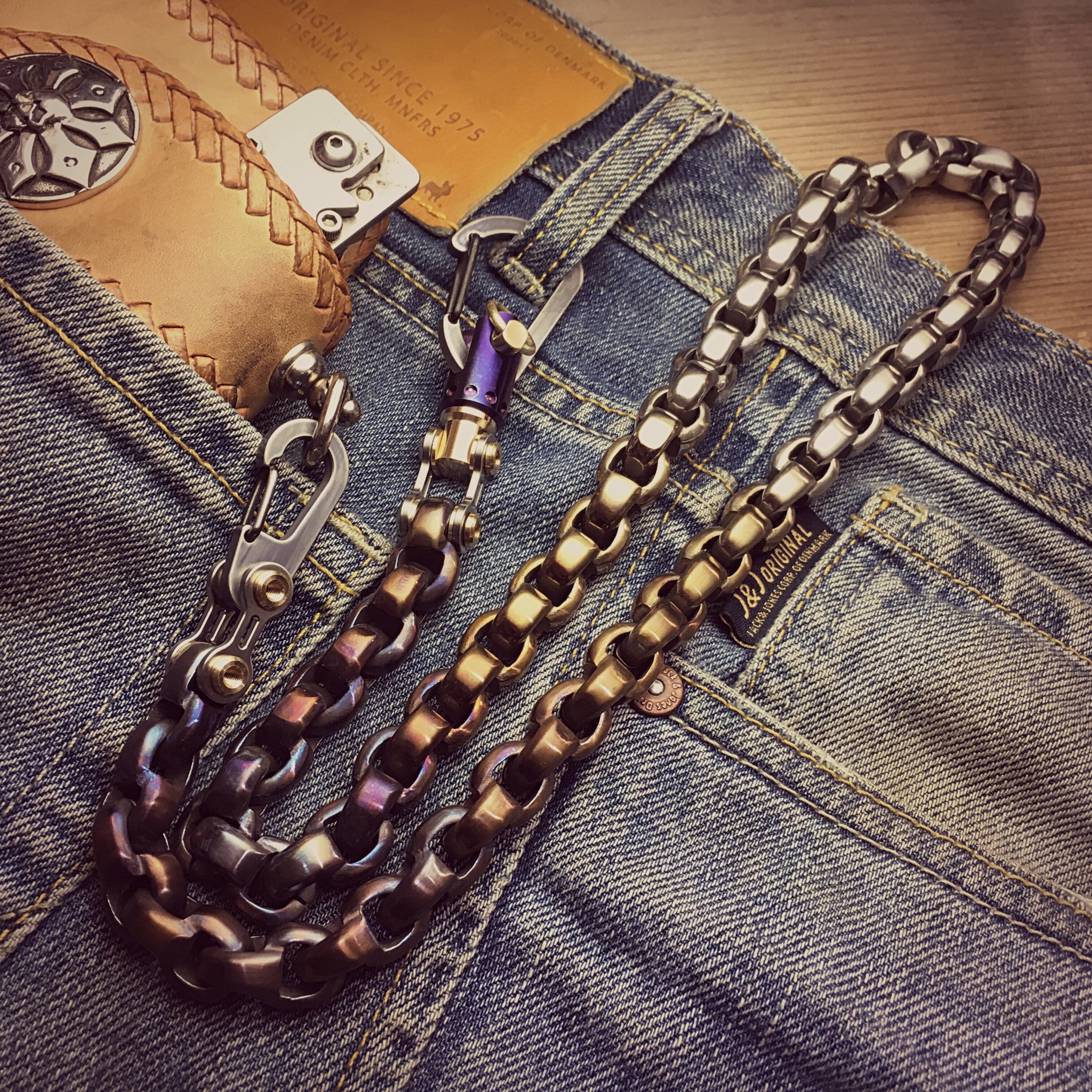 Big Biker Wallet Chain SBWC-08A / Titanium-Stainless Steels / One Swivel
