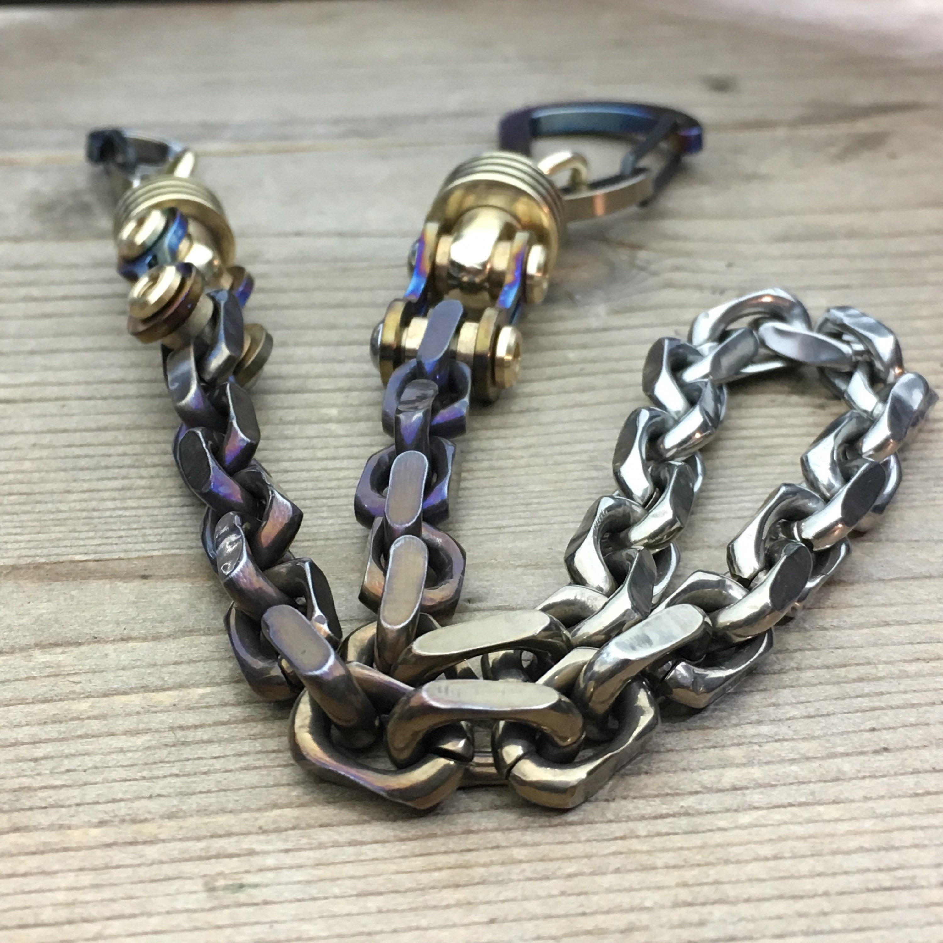Biker Wallet Chain SWC-02 / Blue Petrol / Bi-Swivel