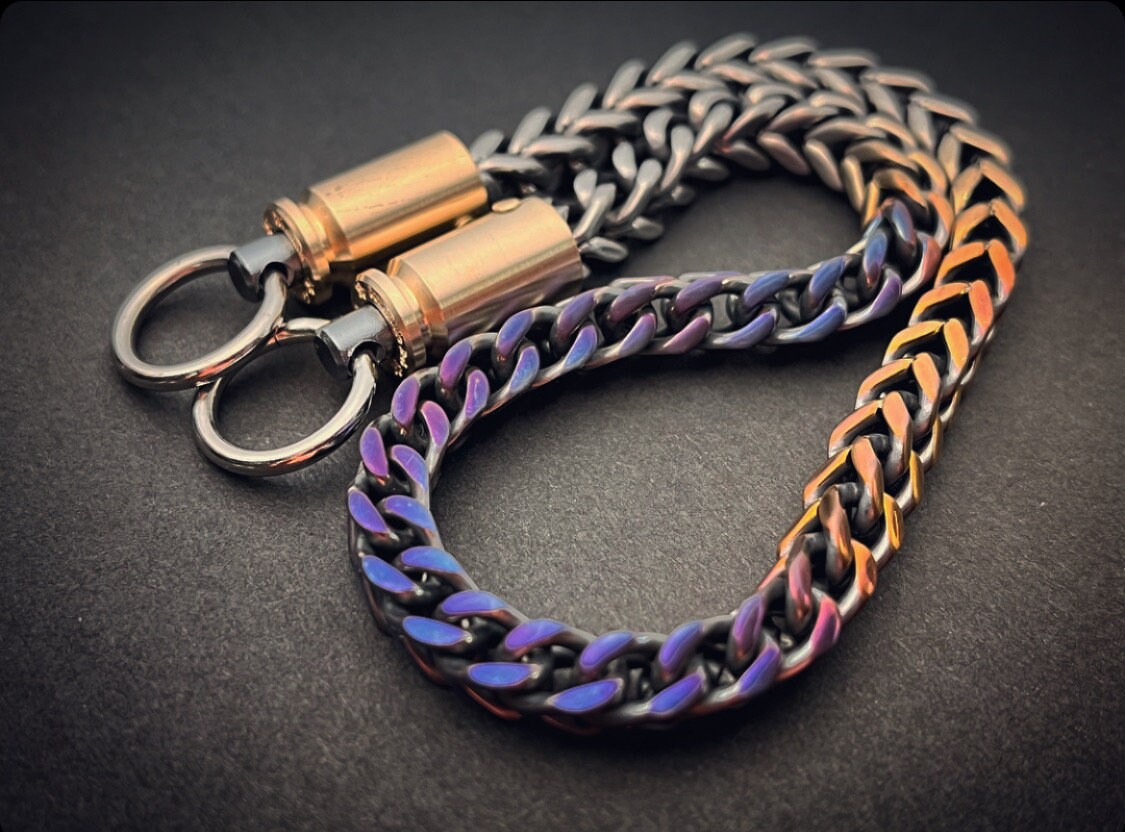 Hardware for walletchain with double Swivels of Cal. 9mm caps / 2 Options