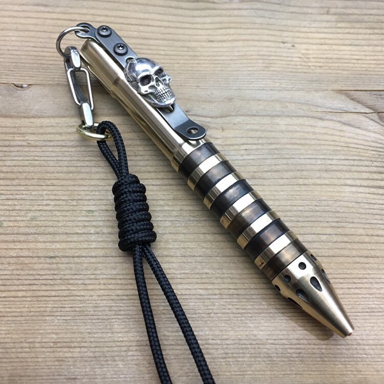 Custom, Skull Cal.50 EDC-Ballpoint Pen by Böker / Silver-Bronze / Connector