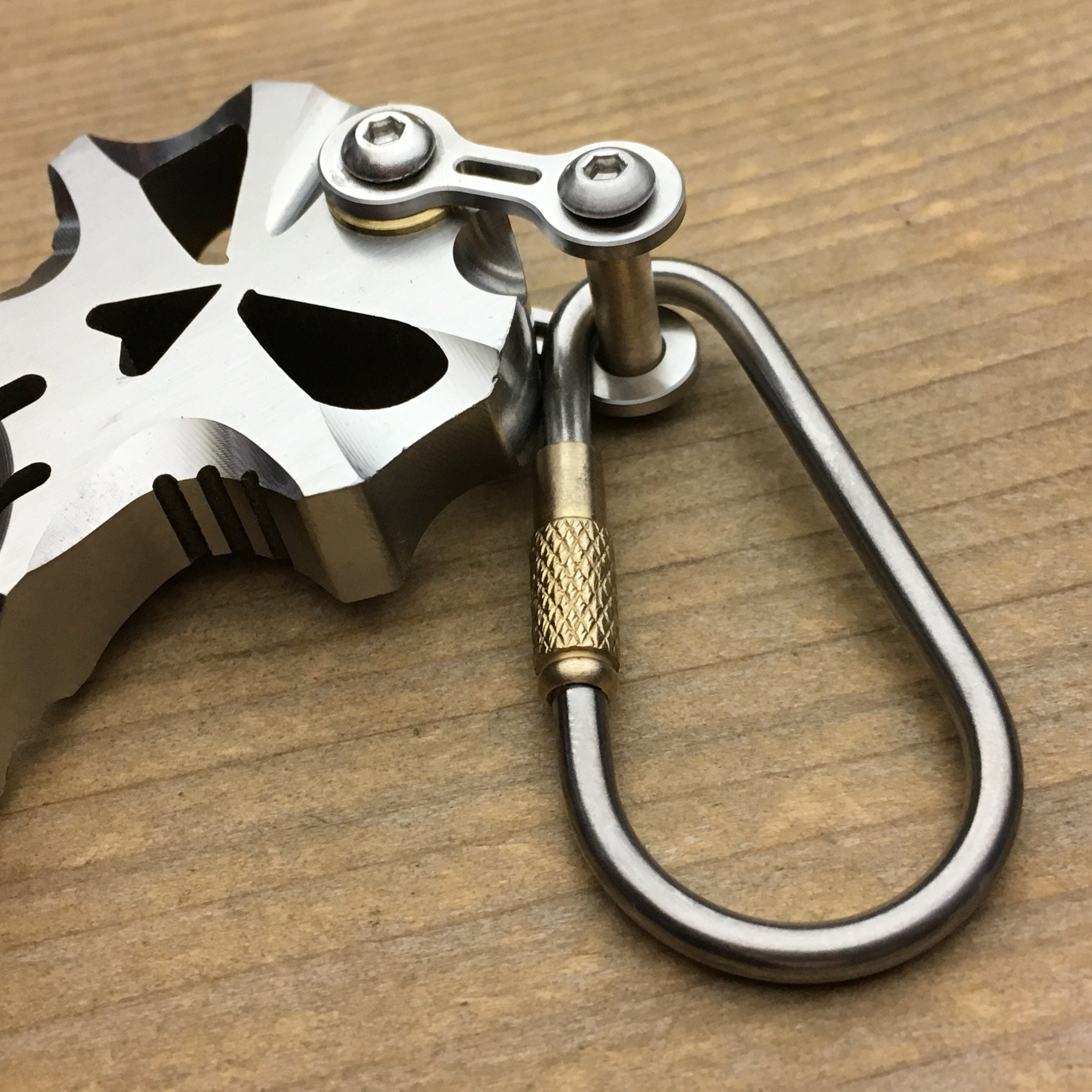 Skeleton Titanium Keychain, with Ti-Bike-Link