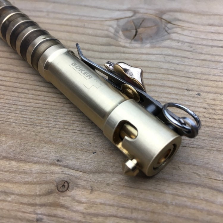 Custom, Skull Cal.50 EDC-Ballpoint Pen by Böker / Bronze-Brass / Connector