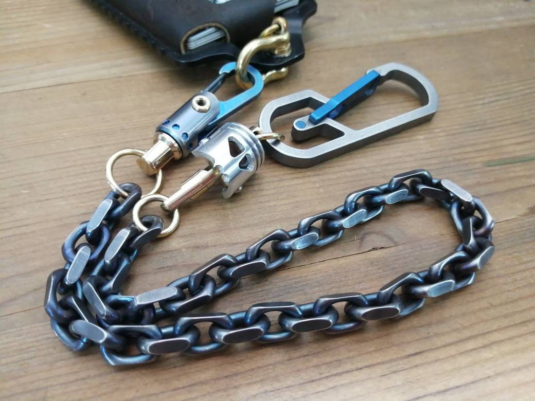 Skull Piston Bob, Biker Walletchain- Stainless Steels boat chain with a ...